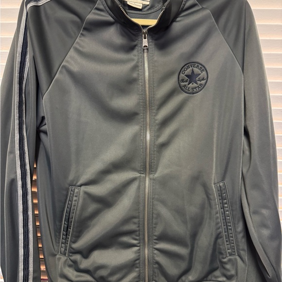 Converse | Jackets & Coats | Converse Dark Gray Vintage Zip Up Jacket ...